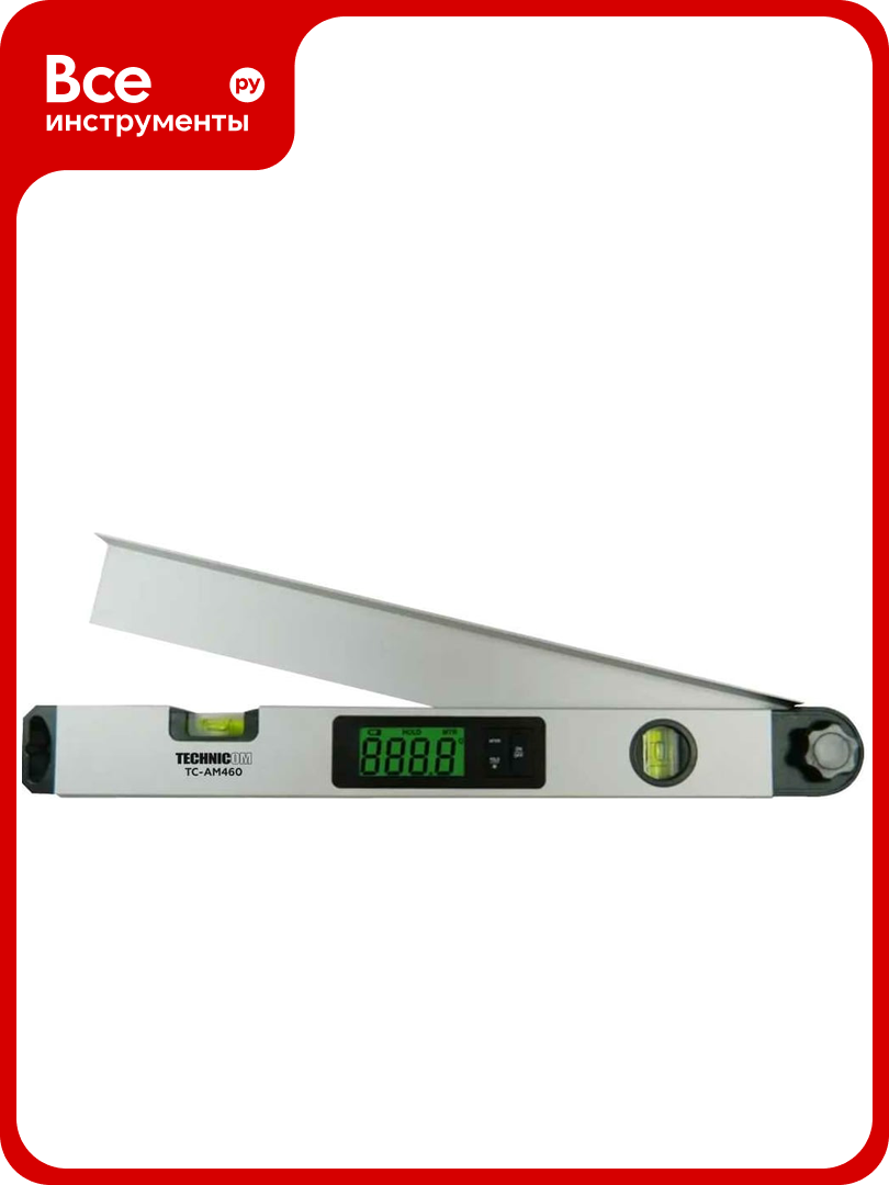 Электронный угломер TECHNICOM ЖК дисплей, 460 мм, 1х9В, 0-230° TC-AM460