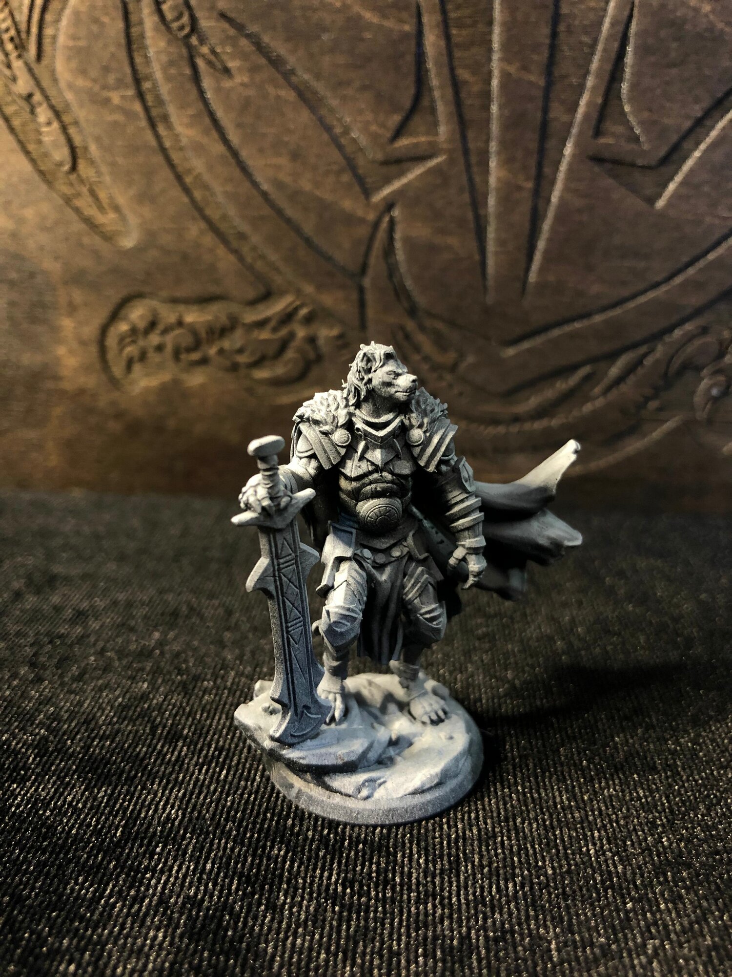 Паладин - получеловек-полулев - Миниатюра для настольных игр DnD, ДнД, Dungeons & Dragons, Pathfinder.