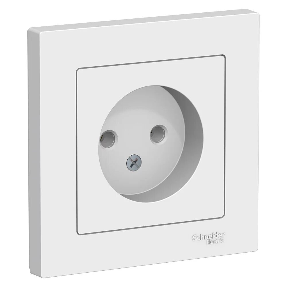Розетка одинарная Systeme Electric AtlasDesign б/з, 16А, в сборе, Белая
