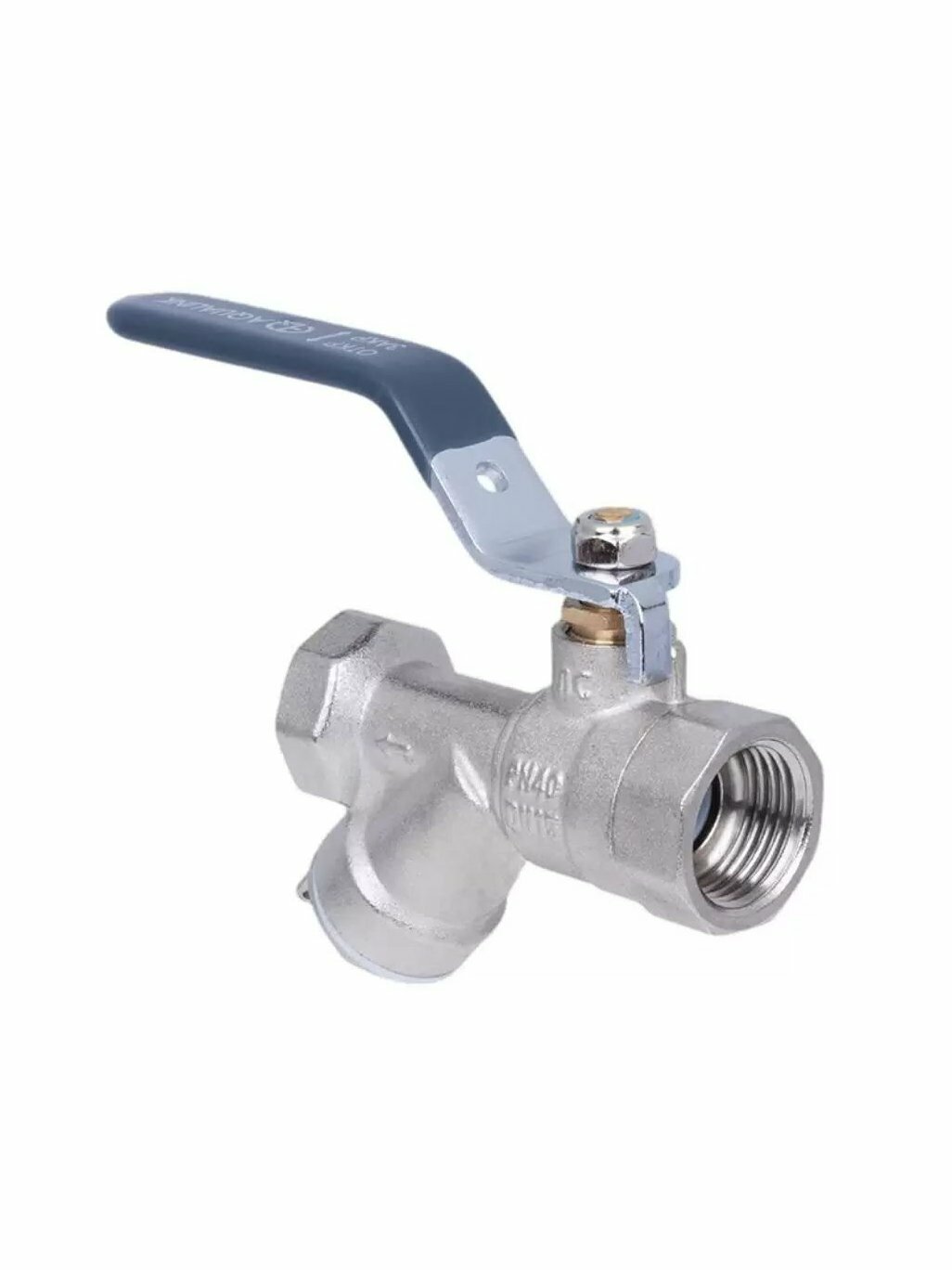 Кран для воды с фильтром AquaLink 3/4 дюйма, г-г, с ручкой, серебристый. Надежная запорная арматура для инженерных систем
