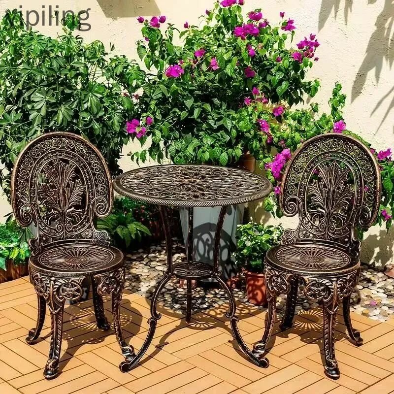 Садовая мебель на двоих (комплект): стол и 2 складных стула для балкона и сада, отдых на свежем воздухе