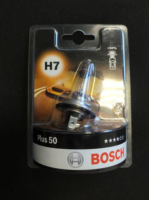 Лампа автомобильная Bosch H7 12V 55W PLUS 50 (SB) (1 987 301 042)