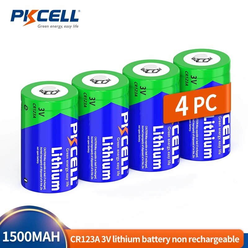 1-20шт батарейки PKCELL CR123A 1500 мАч 3В неразрядные литиевые батарейки 3Вольт 123 для цифровых фотоаппаратов, фонарей, ночных приборов видения-