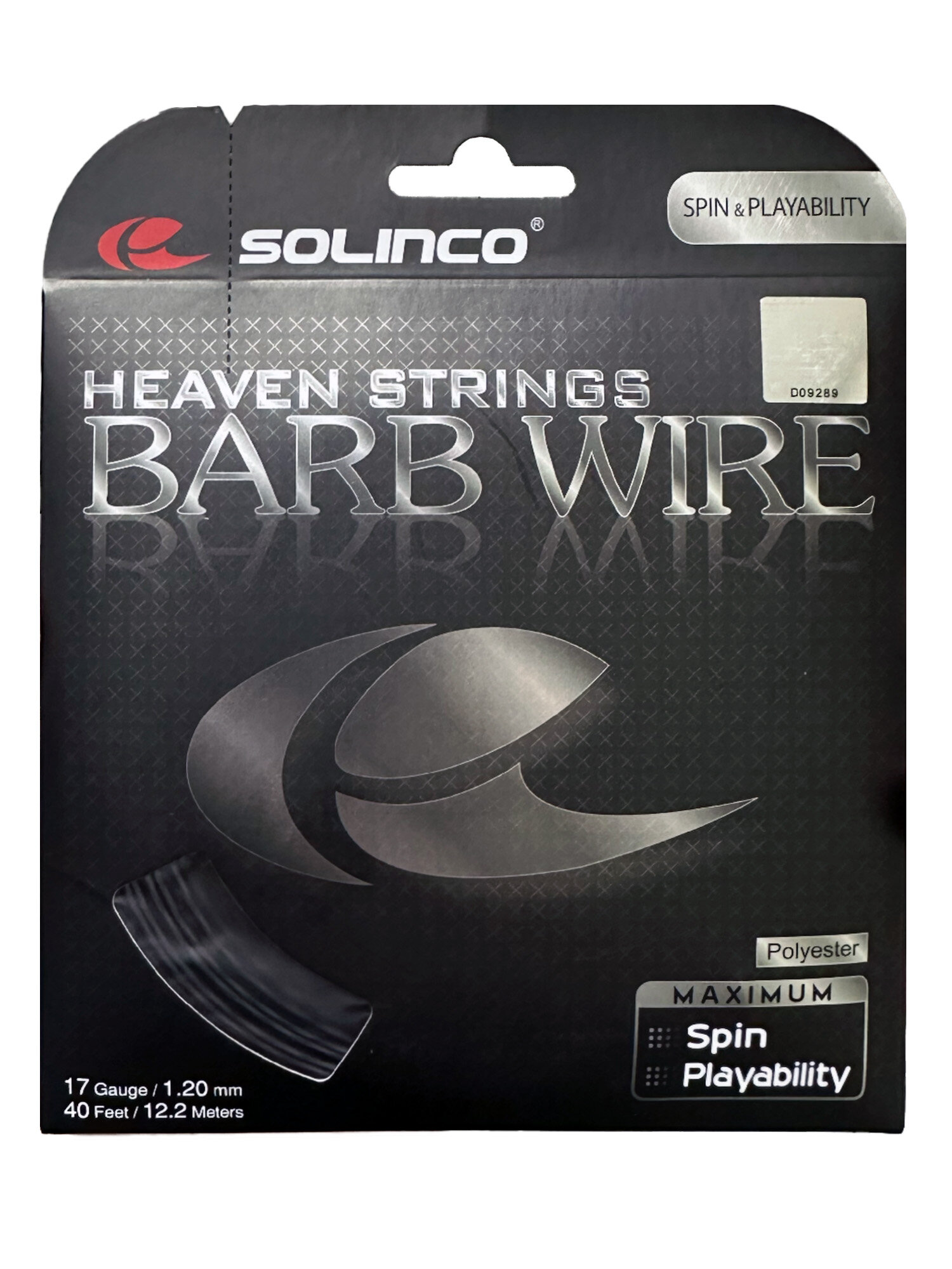 Теннисные струны для ракетки 1.20мм Solinco Barb Wire 12.2 метров черный
