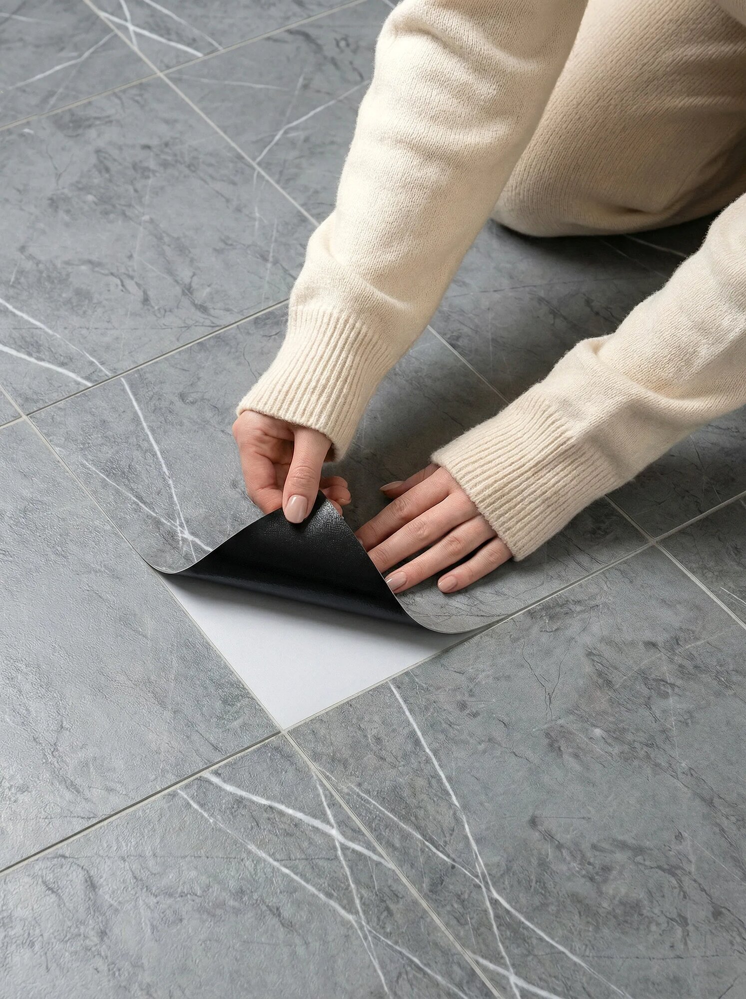 Плитка самоклеящаяся кварцвиниловая для пола, ванной, балкона, столешницы. Особопрочная. Упаковка 8 шт, 30x30см, 0.72м2