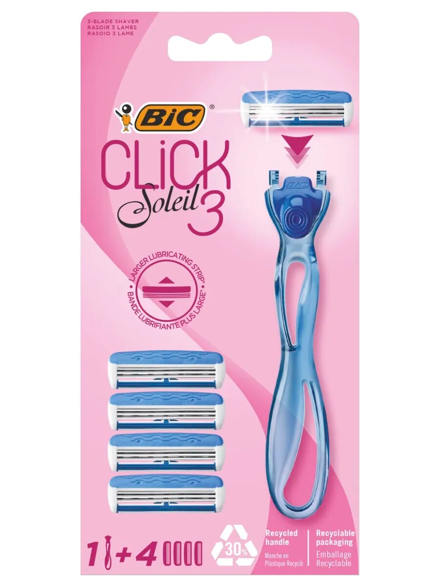 Набор для бритья женский Bic станок Click 3 Soleil + 4 кассеты