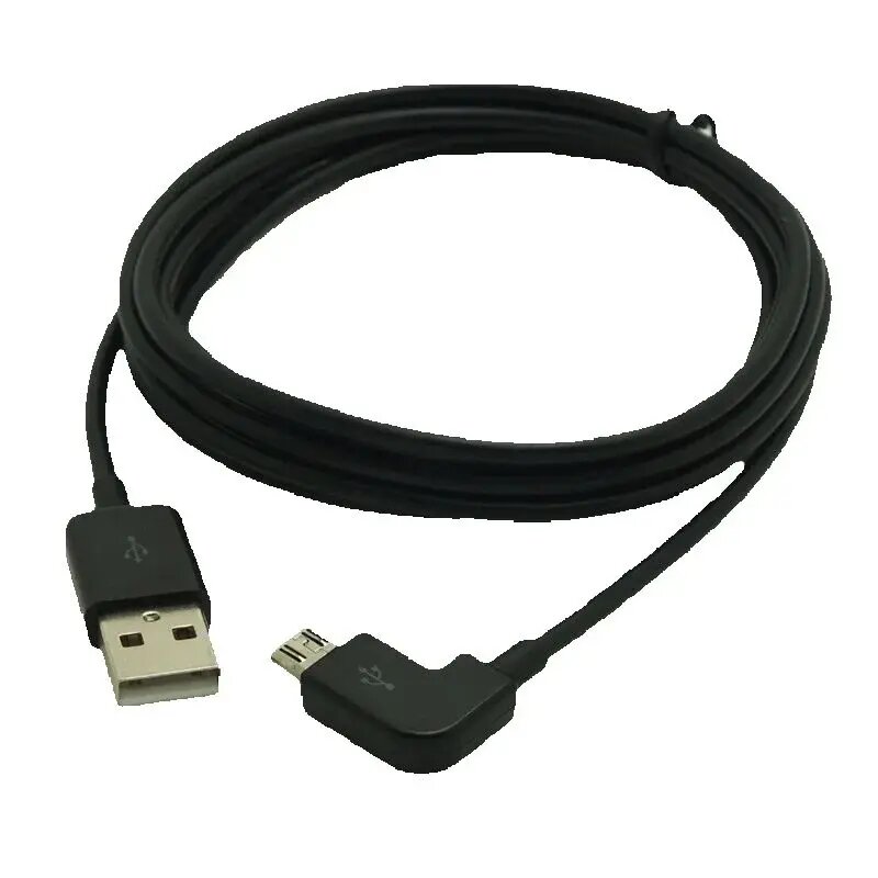 Micro USB кабель 1м черный 90 градусов
