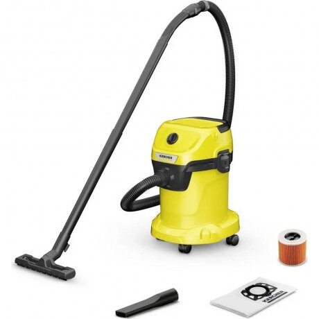 Строительный пылесос Karcher WD 3 V-17/4/20 1000Вт (уборка: сухая/влажная) желтый
