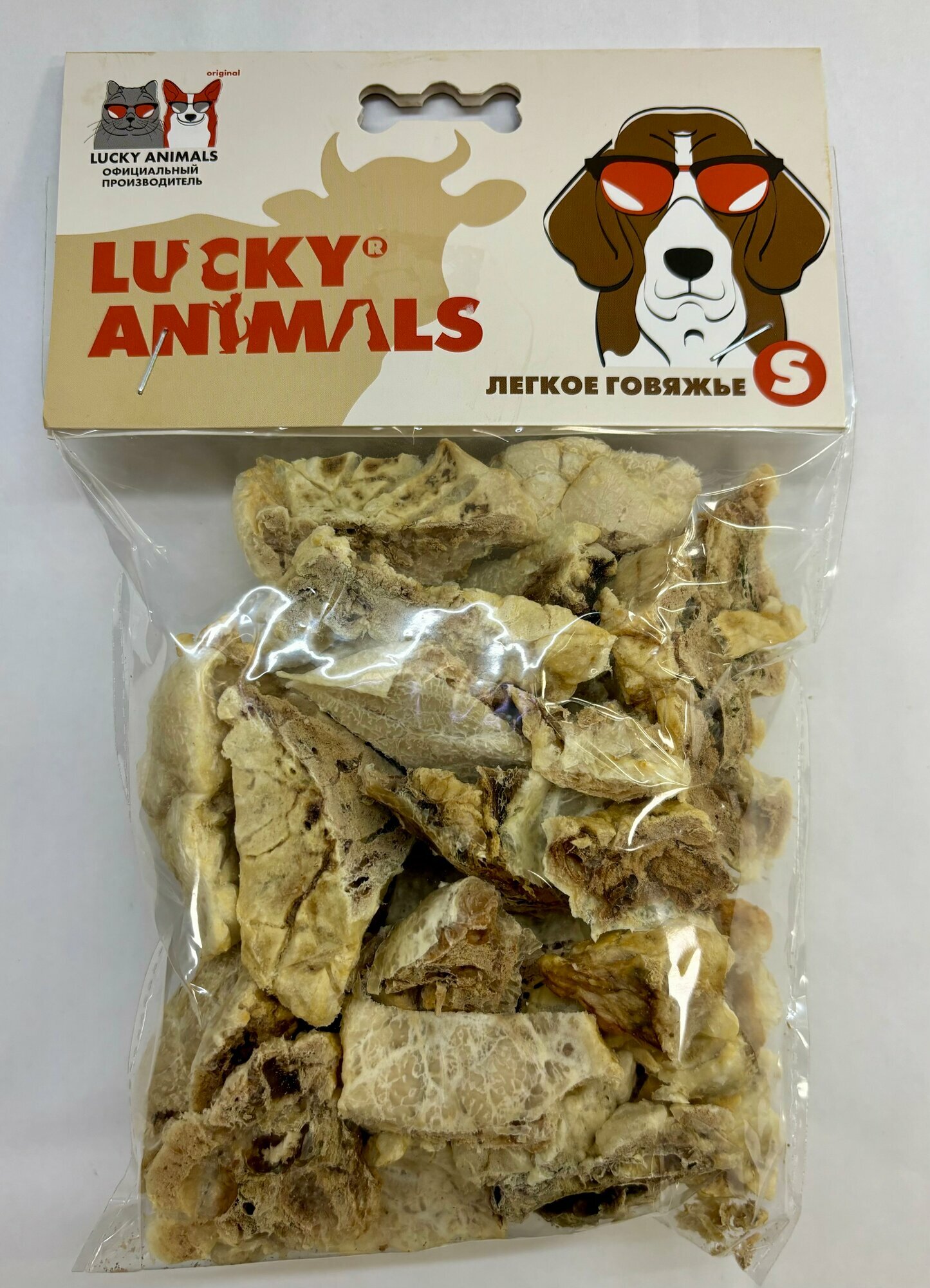 Лакомство для собак Lucky Animals "Легкое говяжье М", 70г, 1 пачка