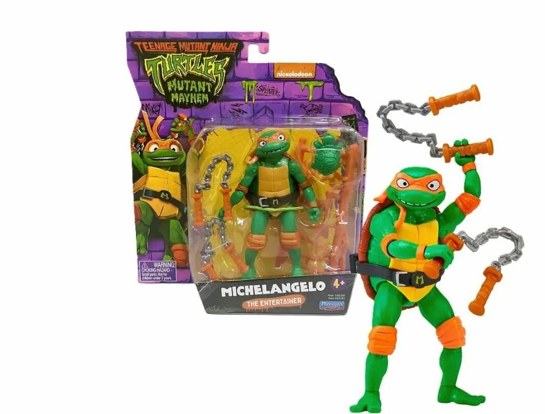 Фигурка Nickelodeon "Черепашка-Ниндзя Микеланджело", 11см, подвижная