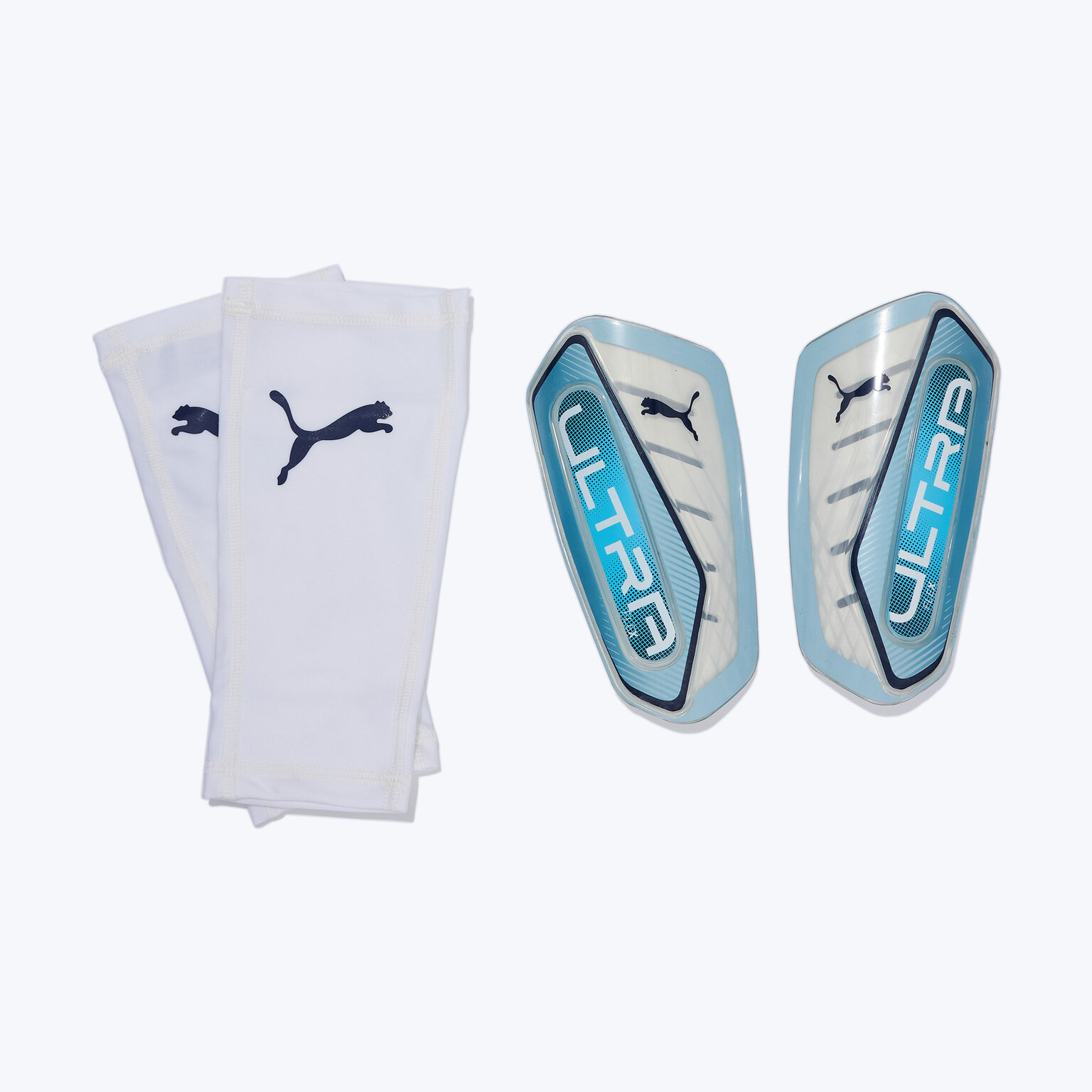 Щитки Puma Ultra Flex Sleeve 03098708, размер M (M Размер), Белый - Голубой