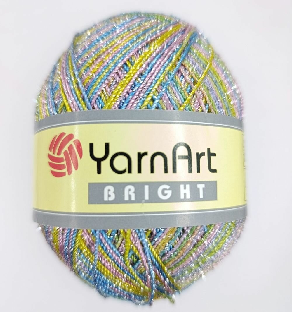 Пряжа для вязания YarnArt Bright 211 радуга 1 моток 90 гр/340 м 80% полиамид, 20% металлик