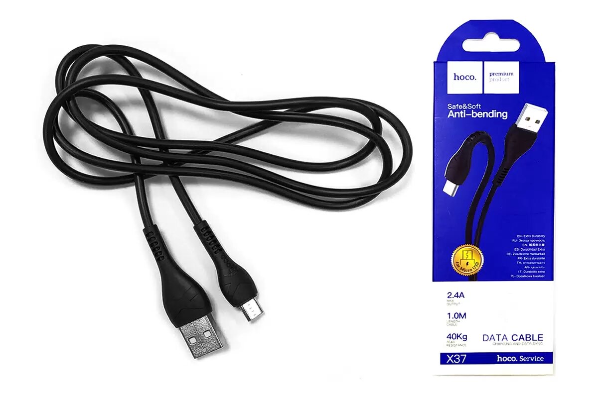 Кабель HOCO X37 Micro USB, для зарядки, передачи данных, длина 1 м