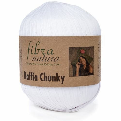 Пряжа Fibra Natura Raffia Chunky 114-01 (3 мотка по 100г/120м) белый