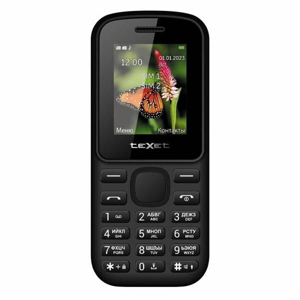 Мобильный телефон teXet TM-130 черный