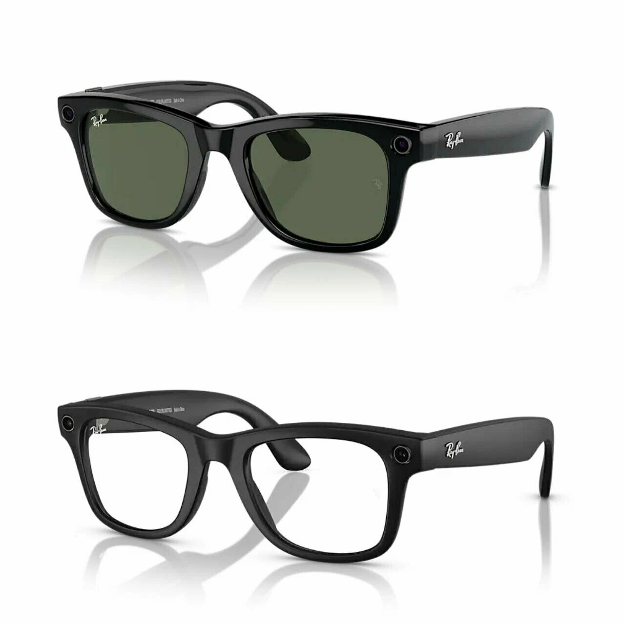 Умные очки Ray-Ban Wayfarer RW4006, Matte Black / Clear - Graphite Green Transitions, линзы с затемнением
