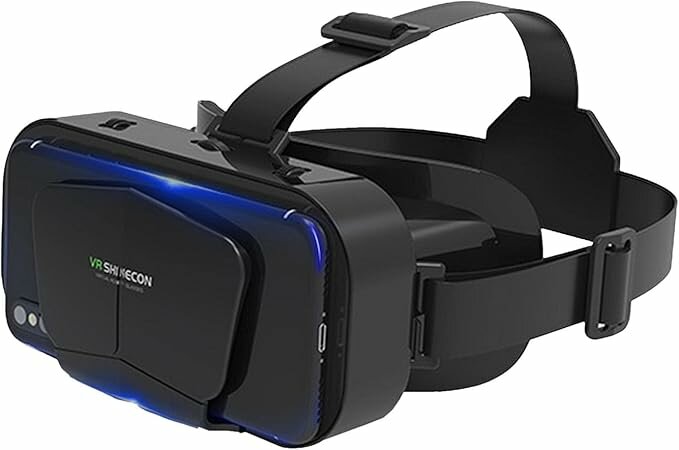 VR-гарнитура Shinecon 3D для смартфонов, очки виртуальной реальности с широкоугольным объективом 90° и регулируемым ремешком для головы – иммерсивные VR-очки, совместимые с iPhone и Android-смартфонам