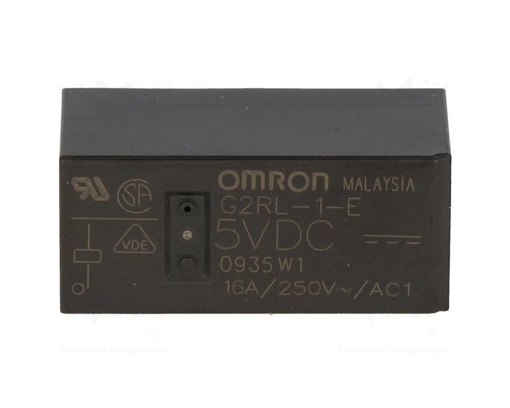 Реле OMRON G2RL-1E DC5 Реле электромагнитное промежуточное SPDT Uобмотки 5ВDC 16A/250ВAC 1шт
