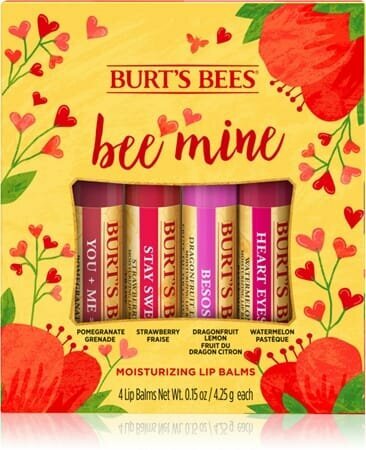 Бальзам для губ burt's bees bee mine, pomegranate, strawberry, dragonfruit lemon, watermelon, 4 шт.