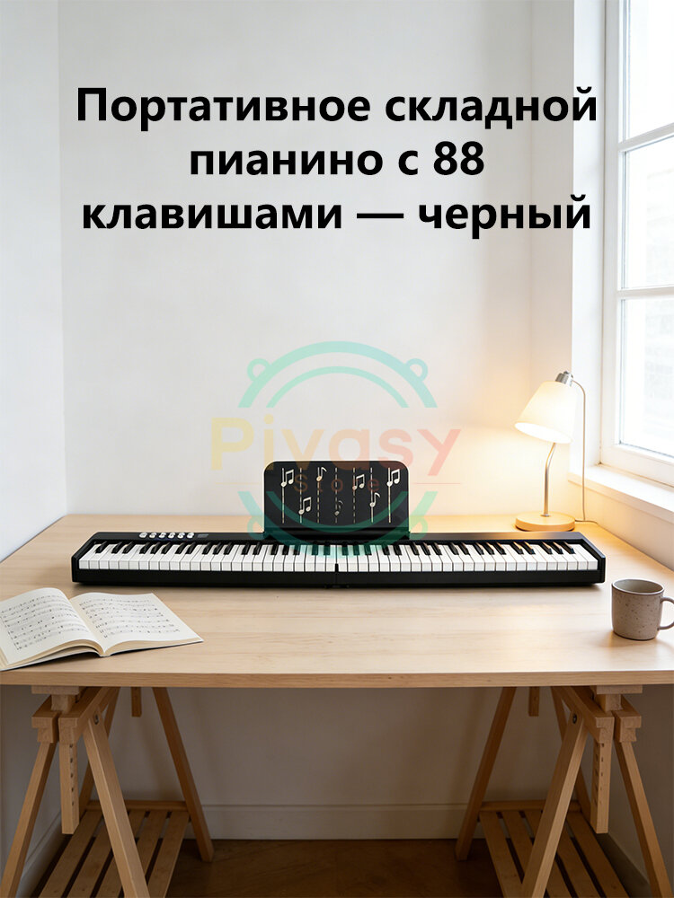 Складное цифровое пианино, 88 клавиш, с педалями, пластиковое, Bluetooth, USB