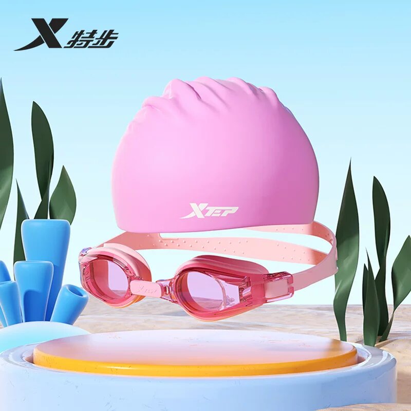 Детские очки для плавания Xtep, очки для плавания для девочек и мальчиков, водонепроницаемые и противотуманные,
