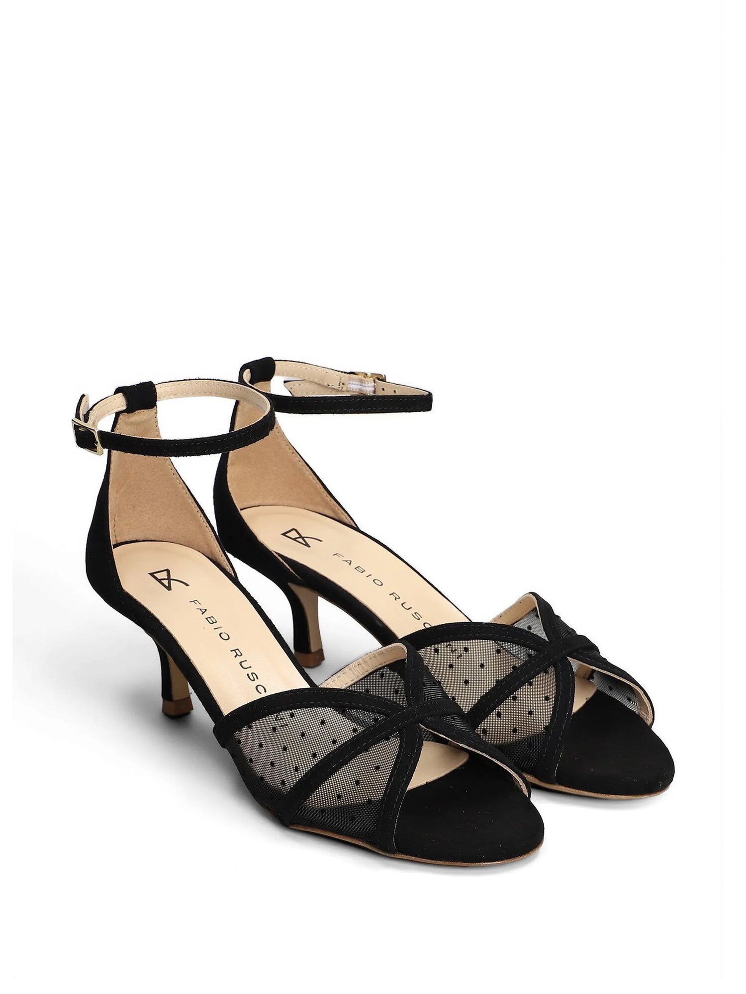 Босоножки Fabio Rusconi Polka-dot mesh sandals, размер 39, black/black — фото 1