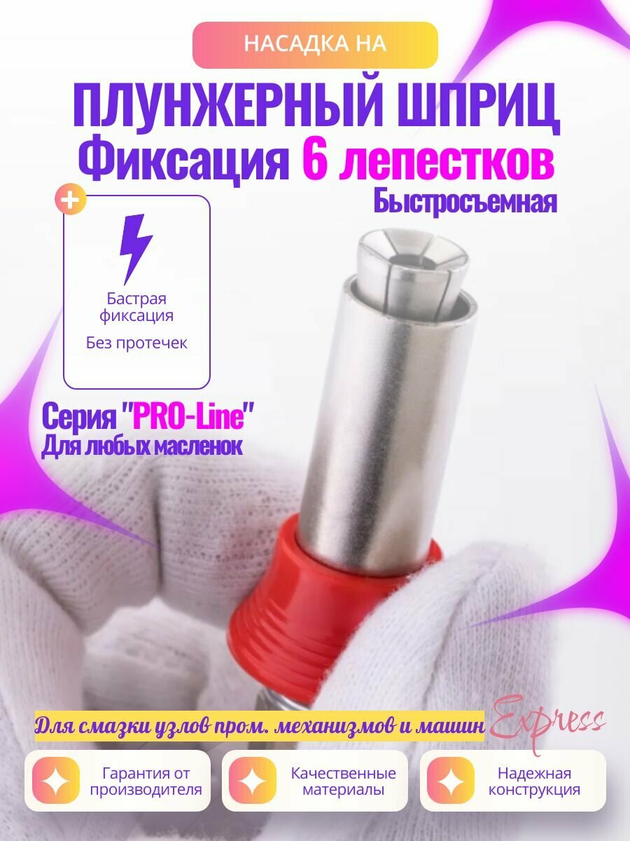 Быстросъёмная насадка на плунжерный шприц, наконечник для шприца смазки универсальный