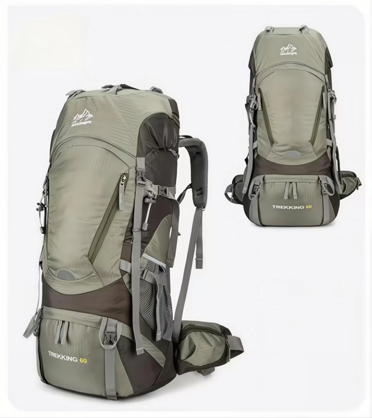 Походный Кемпинговый Туристический рюкзак с каркасом Free Knight Trekking 60 Серый