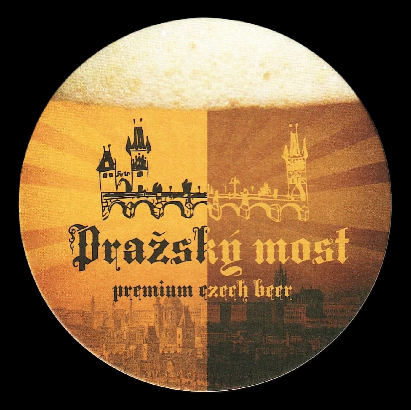 Бирдекель (костер) Prazsky Most round Чехия (подставка под пивной бокал)