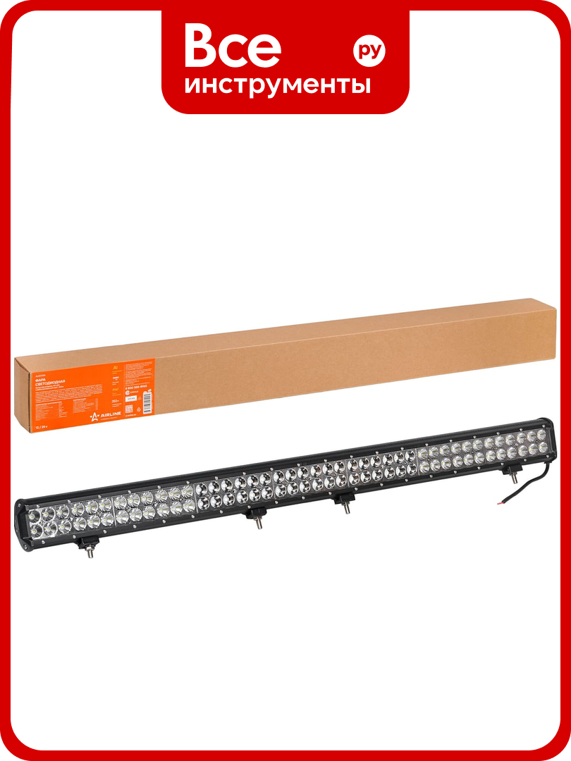 Светодиодная фара (балка) двухрядная Airline 84 LED комбинированный свет, 252W, 980x78x65, 12/24V ALED054, алюминиевый