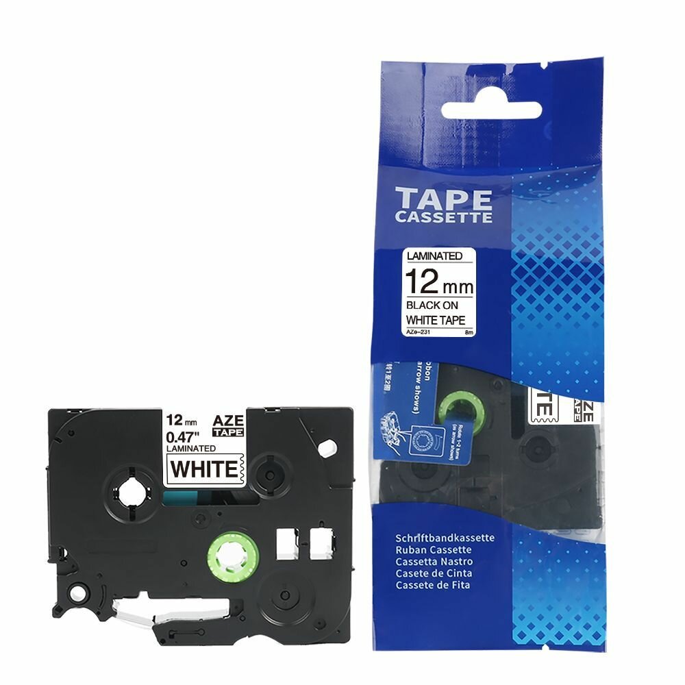Лента для принтеров Brother TZE-231/SP-TZe-231 черный текст на белом фоне, ширина12 mm SolutionPrint
