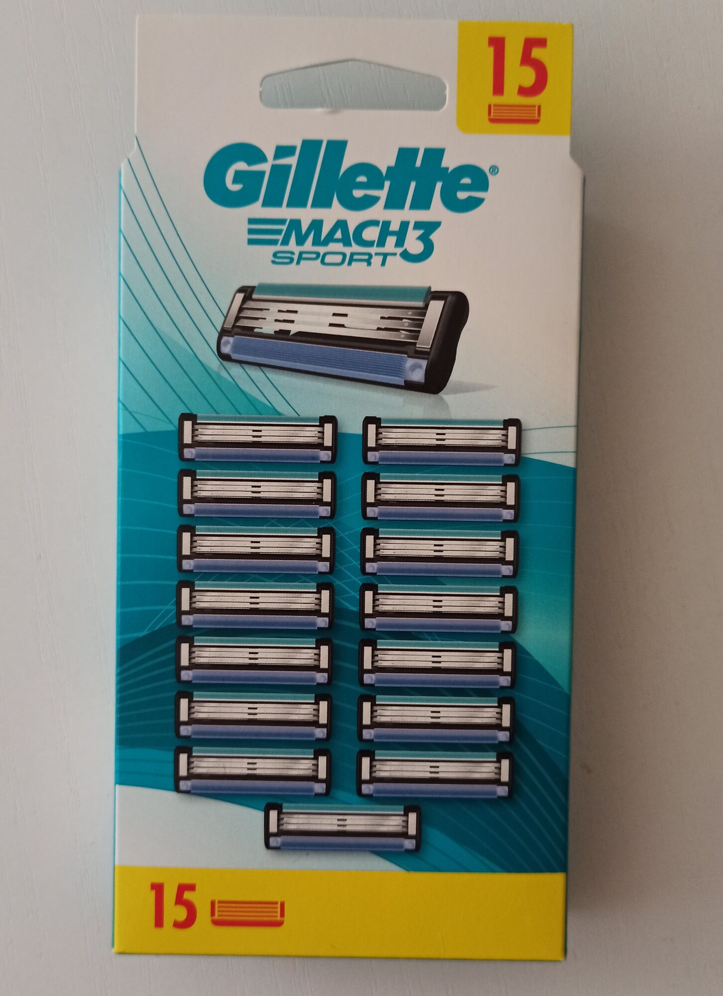 Сменные кассеты для бритвенных систем Gillette Mach3, Mach3turbo, 3 лезвия,15шт