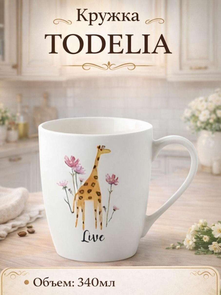 Кружка TODELIA "Жираф", 340 мл, фарфор