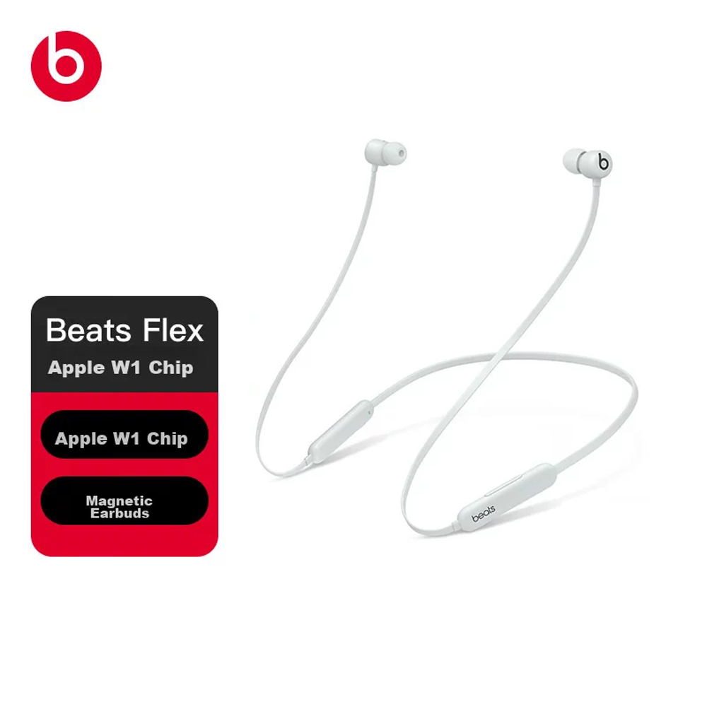 Беспроводная гарнитура-вкладыш Beats Flex Bluetooth wireless, крепящаяся на шею, темно-белая