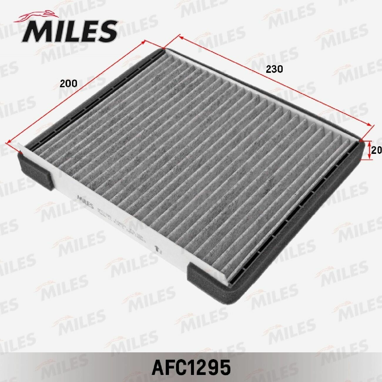 Фильтр салона HYUNDAI Accent III (MC) до -07 (230x200x20) угольный, MILES AFC1295