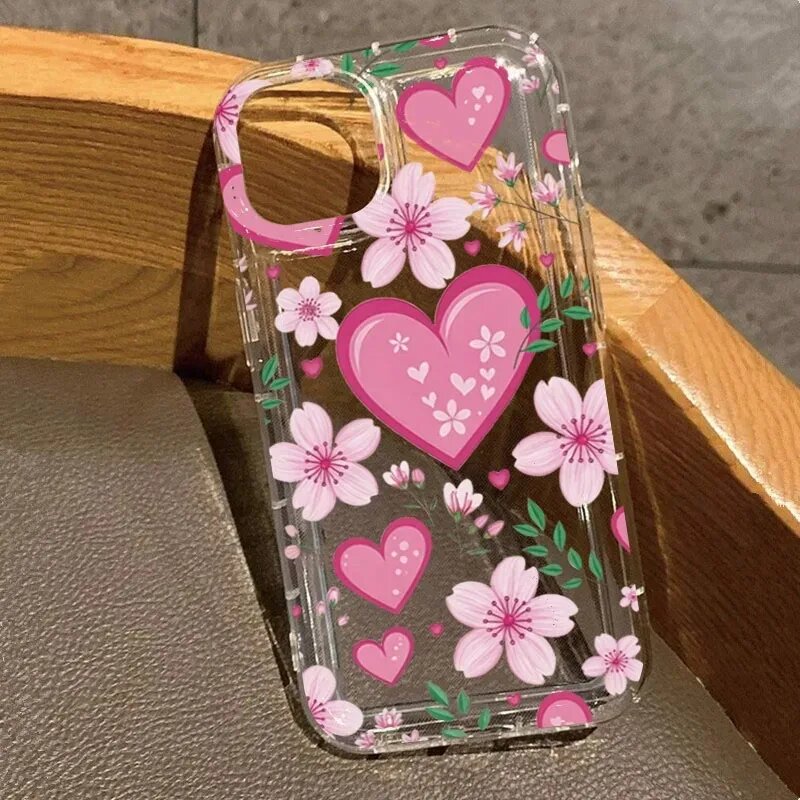 Летний прозрачный чехол с принтом кокосовой пальмы и гибискуса для iPhone 16, Style 3, For iPhone 16
