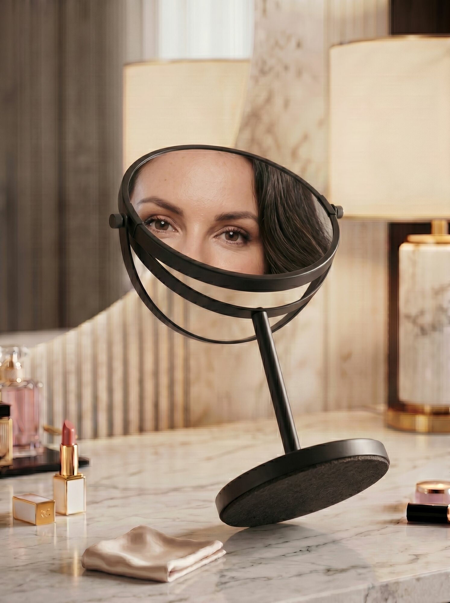 Зеркало настольное черное — фото 1