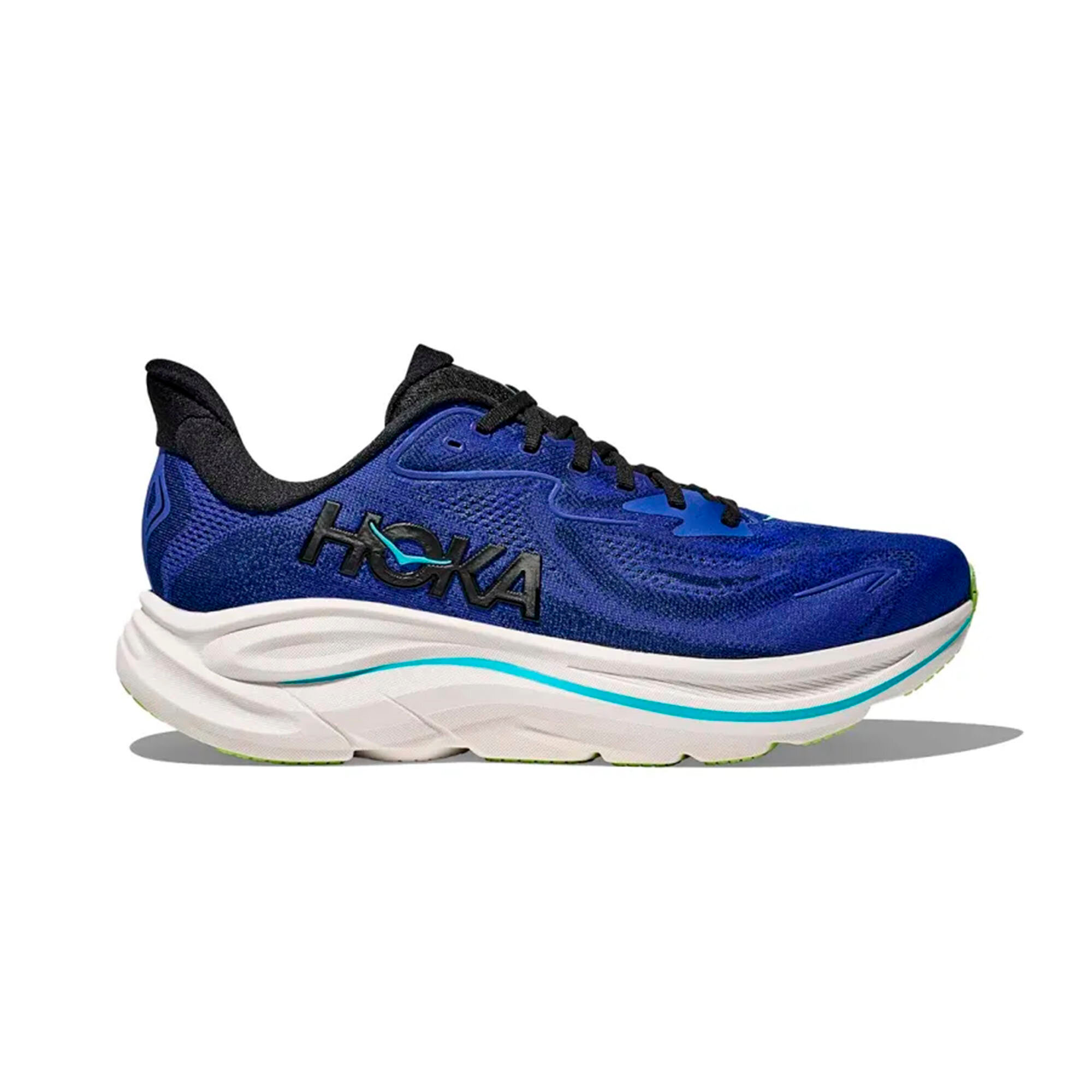 Кроссовки HOKA ONE ONE Clifton 10, полнота 6 (RU)/ на среднюю стопу, размер 9K, синий/белый/зеленый — фото 1