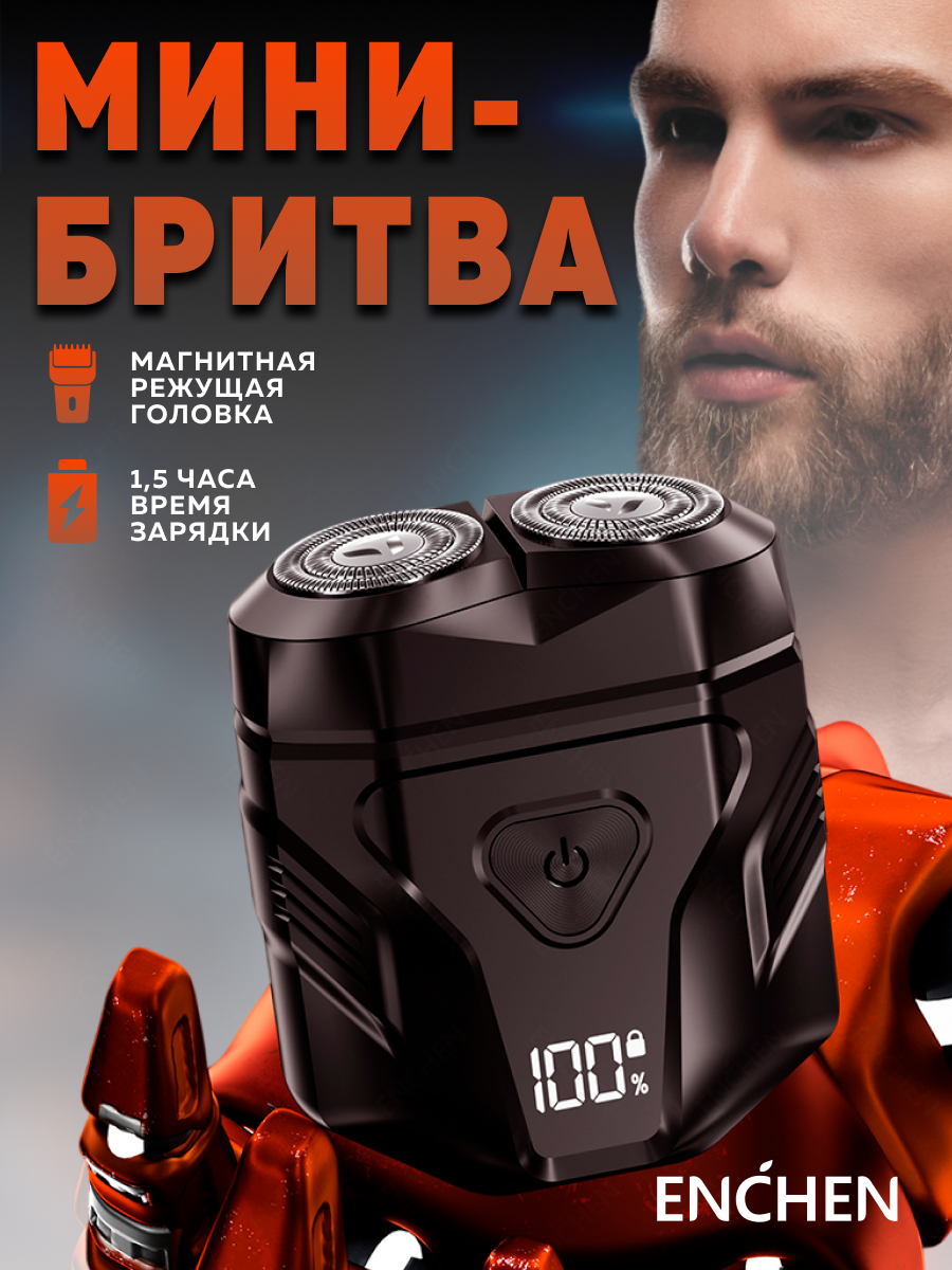 Электробритва Enchen Mini X (Grey), Цвет товара-серый, Версия-Ростест (EAC)
