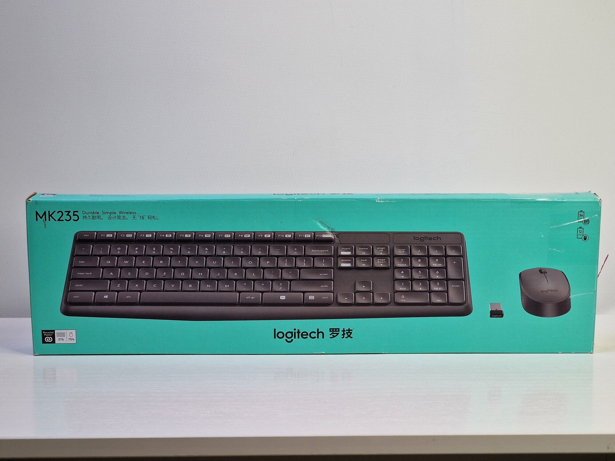 Комплект беспроводной Logitech MK235, мышь +клавиатура, серая