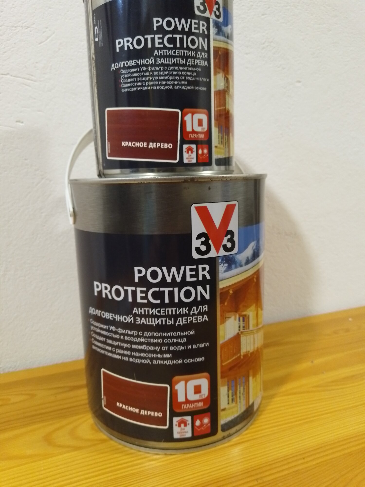 Антисептик для дерева алкидный Pover protection v33 цвет красное дерево франция
