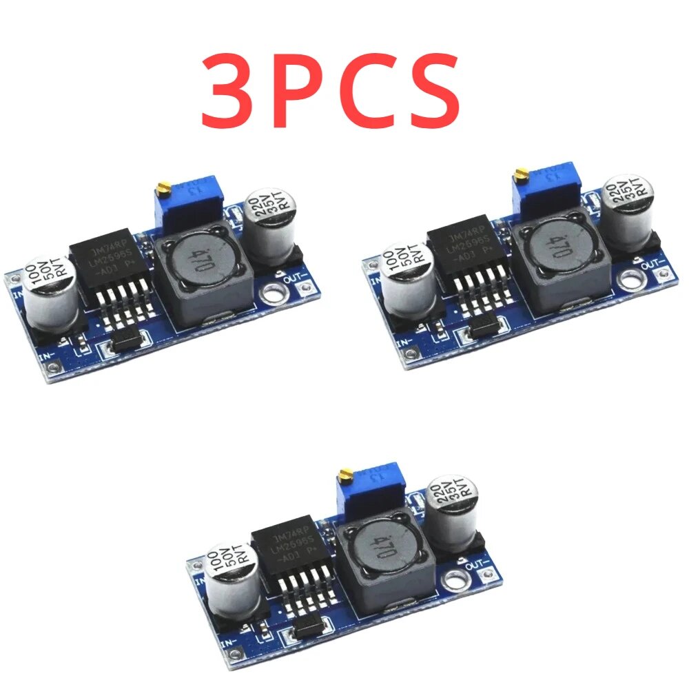 3PCS LM2596 понижающий модуль питания, Синий