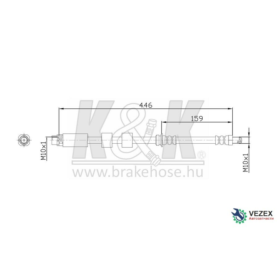 K&K FT0946 Шланг тормозной передний FT0946
