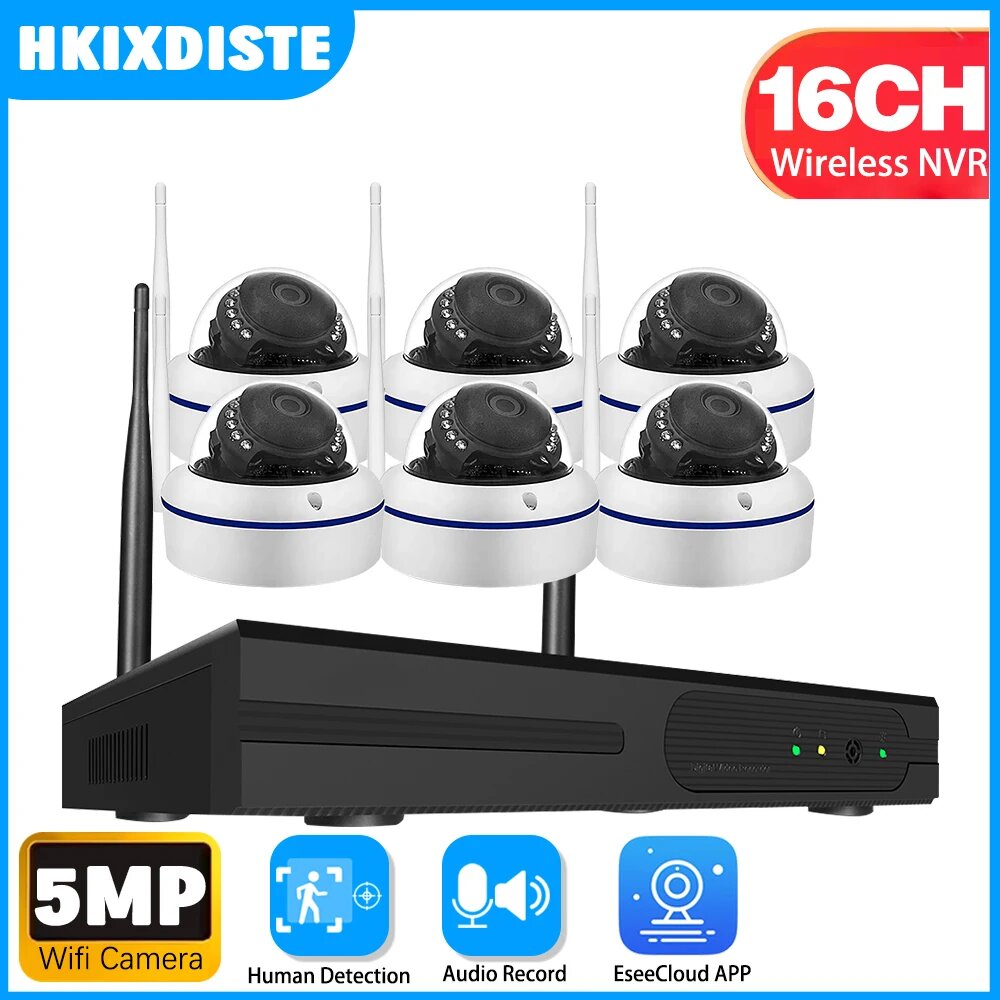 5MP взрывозащищенная купольная IP-камера 16-канальный 5.0MP 10-канальный Wifi NVR-комплект система видеонаблюдения CCTV беспроводная аудиокамера система видеонаблюдения набор