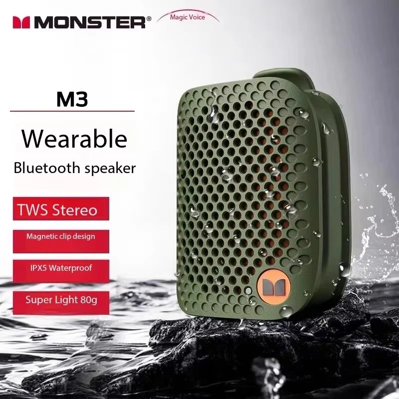 Monster M3 Мини Bluetooth-динамик Черный, Black — фото 1