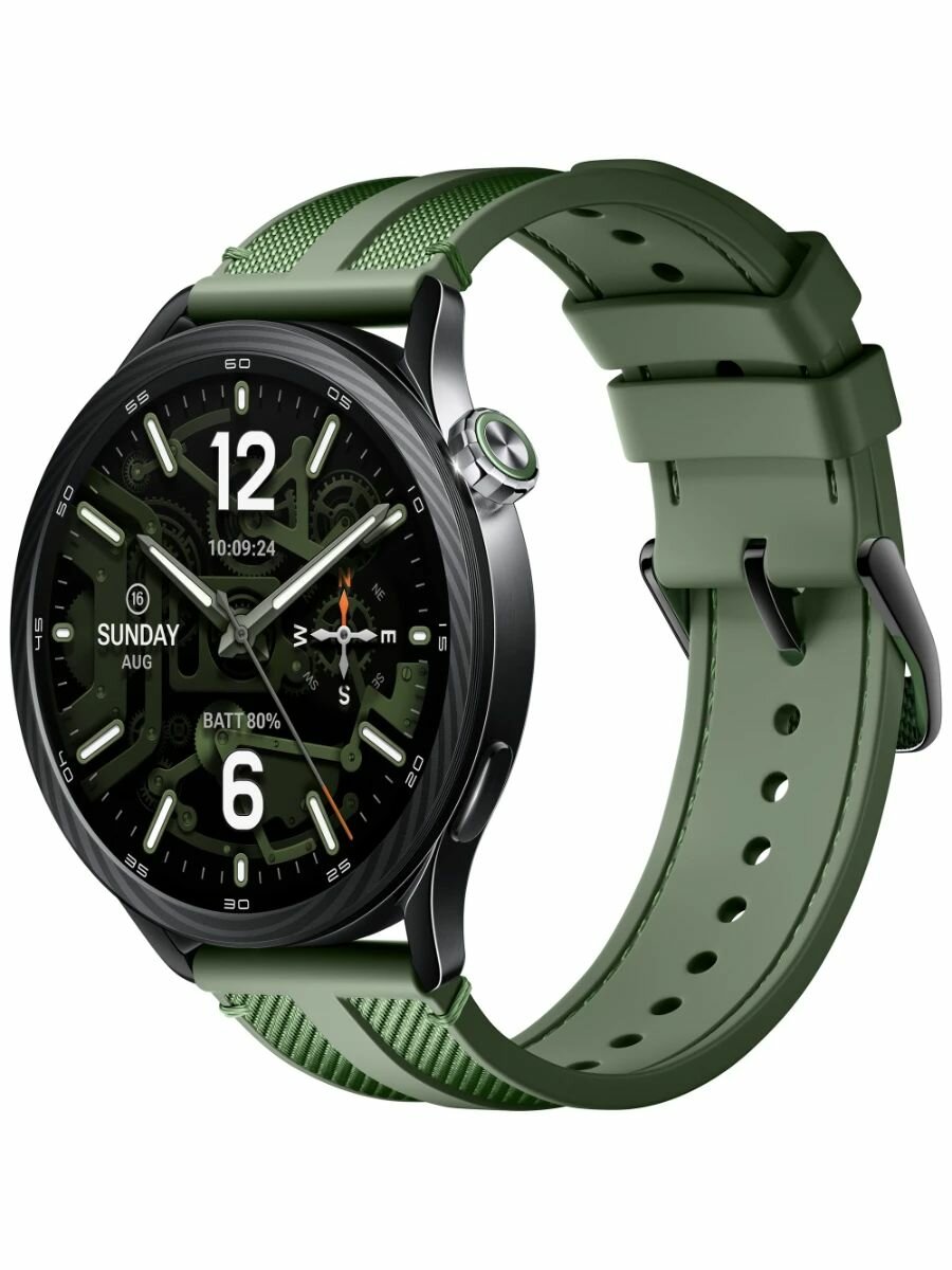 Умные часы Xiaomi Watch S5, AMOLED, влагозащита, зеленый ремешок, 46мм