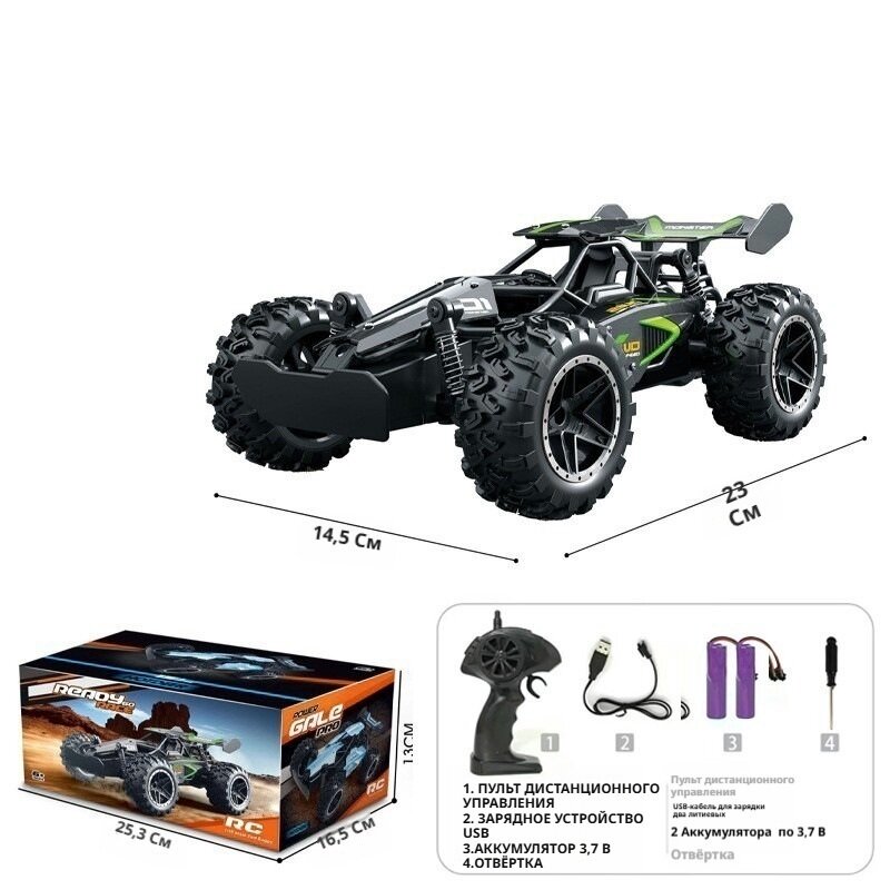Радиоуправляемая машинка-багги Big-foot Off-road Buggy RC Car масштаба 1/18 с подсветкой, высокоскоростная радиоуправляемая машинка-горный велосипед, игрушка, подарок. 2.4G