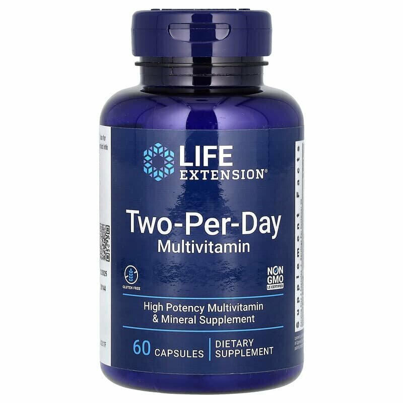 Мультивитамины Two Per Day дважды в день Life Extension 60 капсул