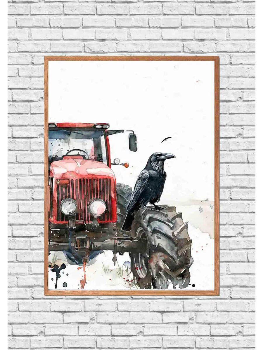Фермер-ворон-птица 3, Плакат 30x42см