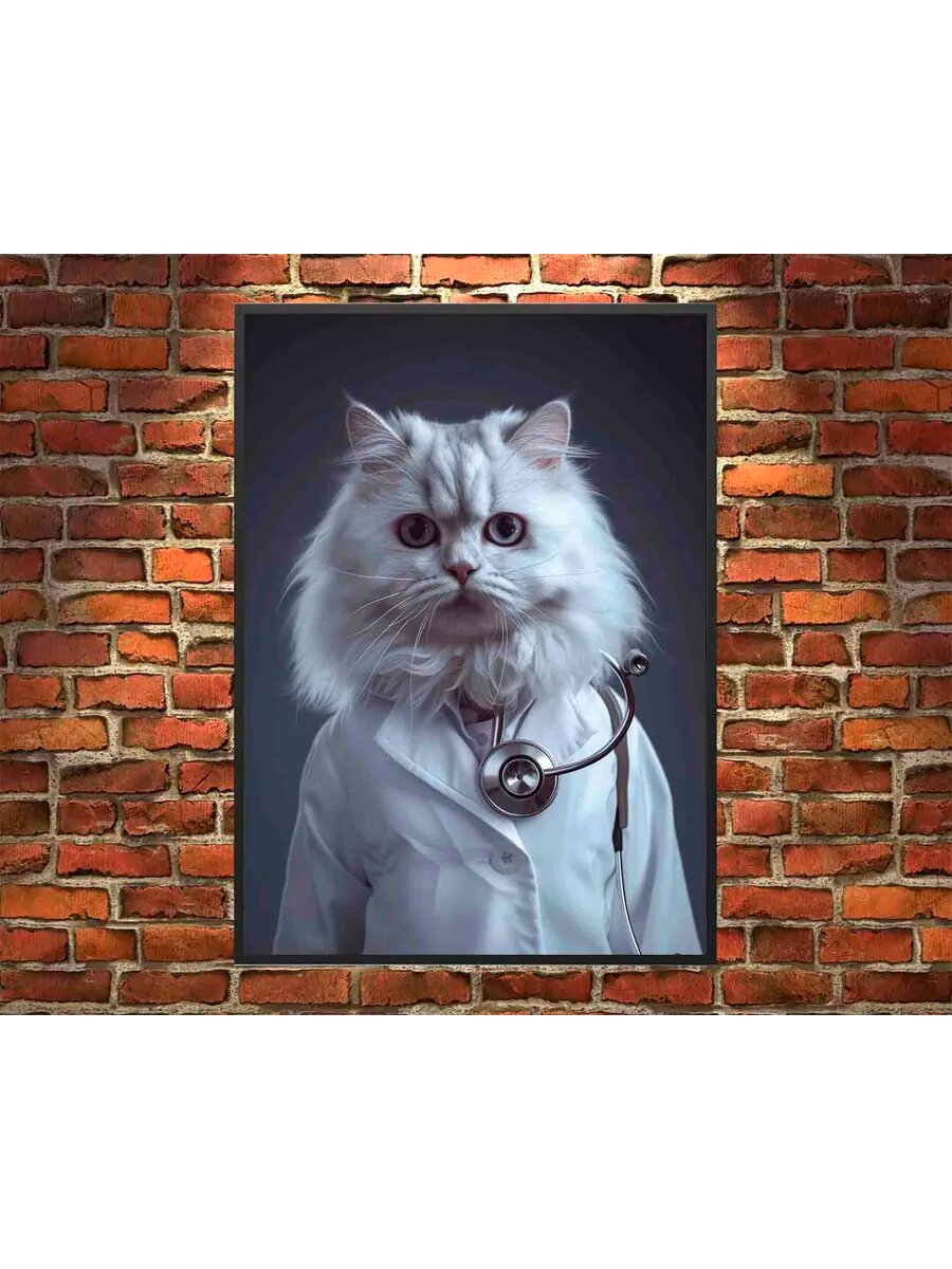 Персидский кот Доктор 1, Плакат 30x42см